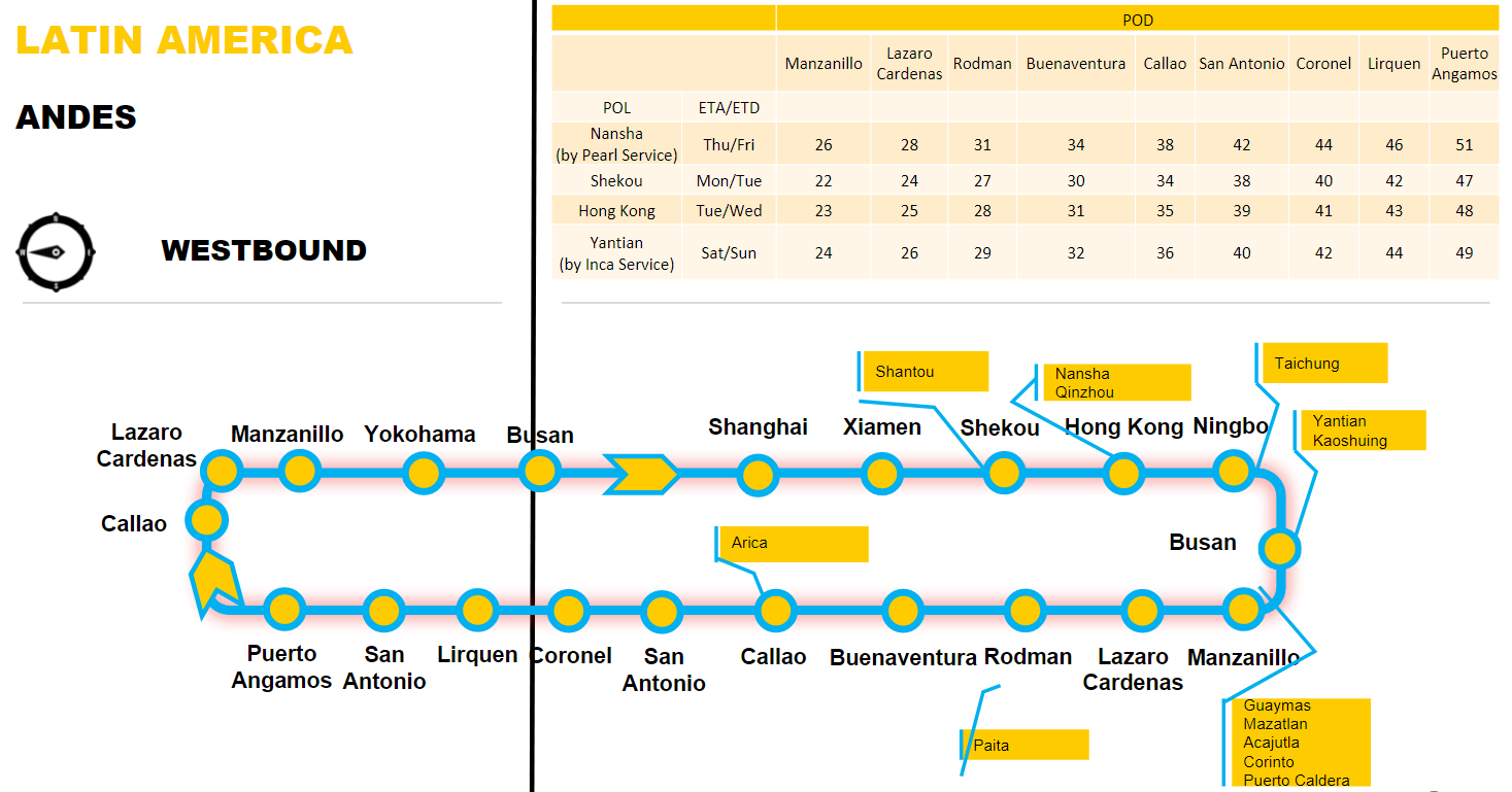 MSC's Service for Asia-Latin America Routes - STU