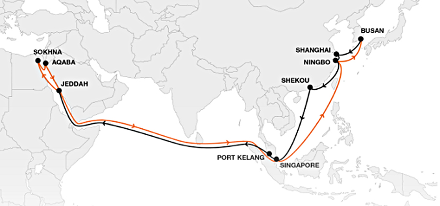 Wan Hai Lines Asia - Red Sea Service (AR1)